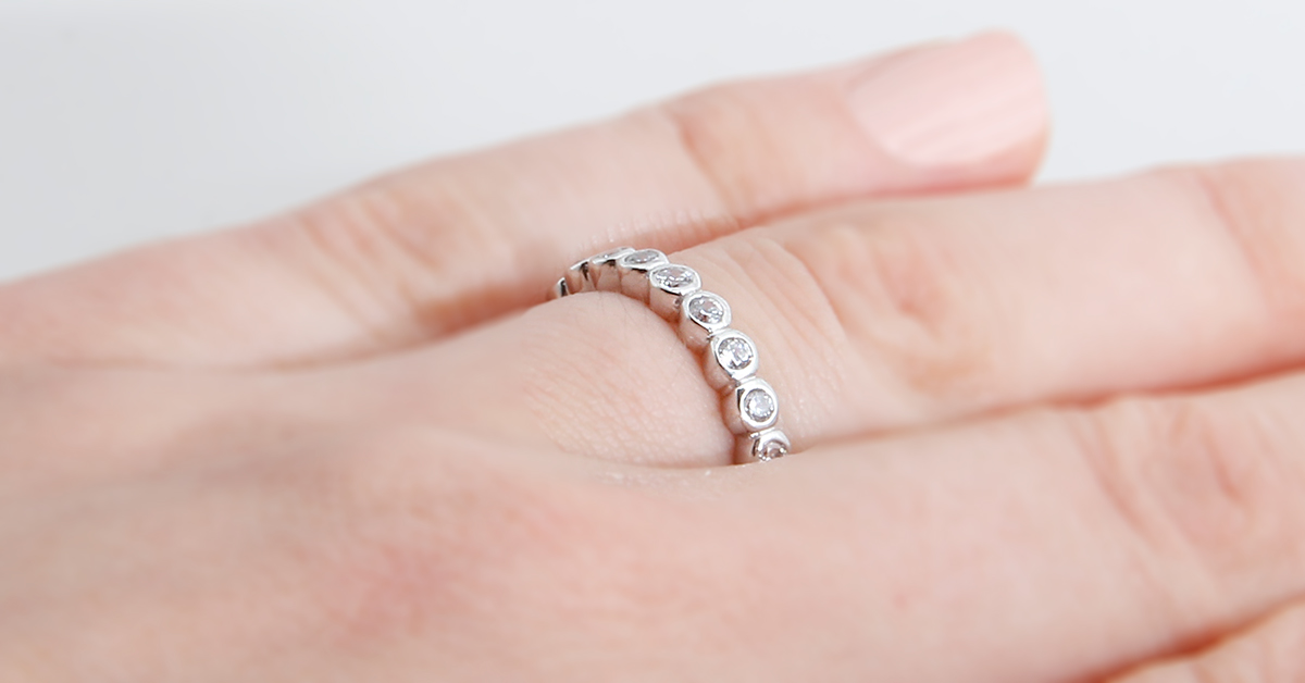 Sterling Silver CZ Stackable Eternity Band SSTR00215