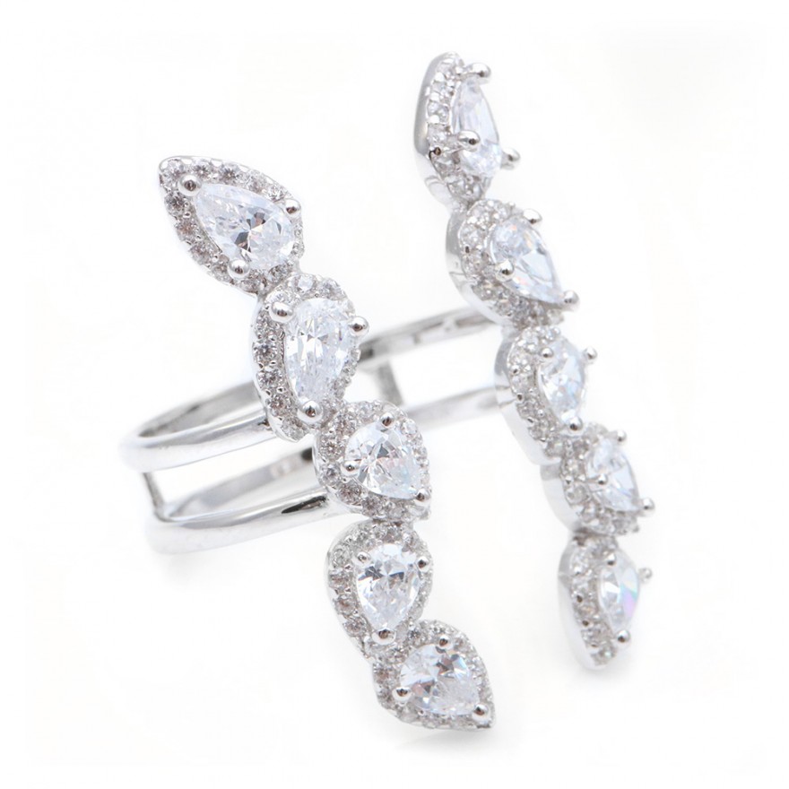 Sterling Silver Open Dip Bar Ring SBGR00972