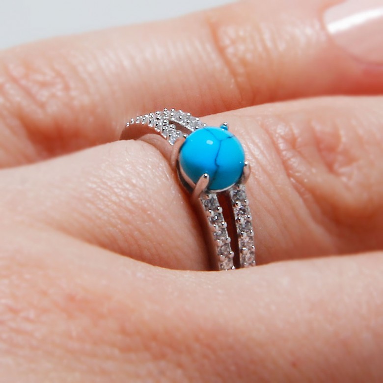 Sterling Silver Turquoise Infinity Pendant Necklace SBGP00898TQ